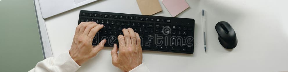 Programmer Typing on Computer Keyboard Stock Photo - Image of developer ...