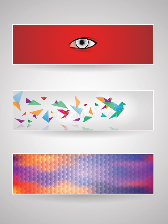 Set of header design stock vector. Illustration of color - 19334100