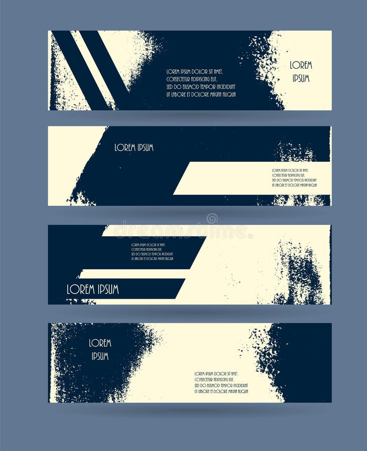 Header Set. Creative Banner Grunge Design. Vector Illustration Stock ...