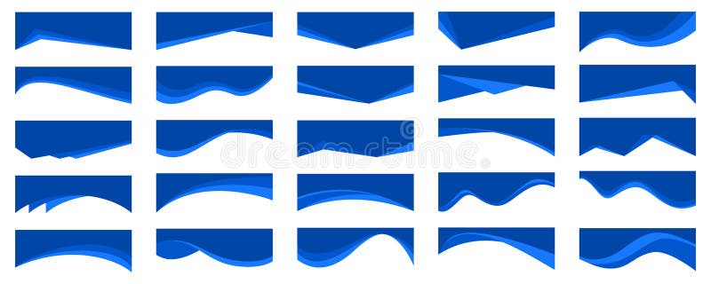 Header Shape Background for Website Design. Vector Blue Border for ...