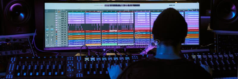 Header with Unrecognizable Sound Engineer Stock Photo - Image of ...