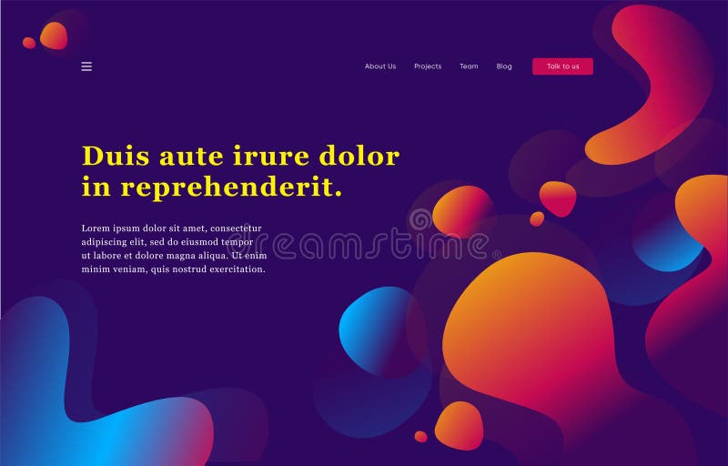 Header for Website. UI UX Design Concept. Creative Fluid 3D Shapes ...