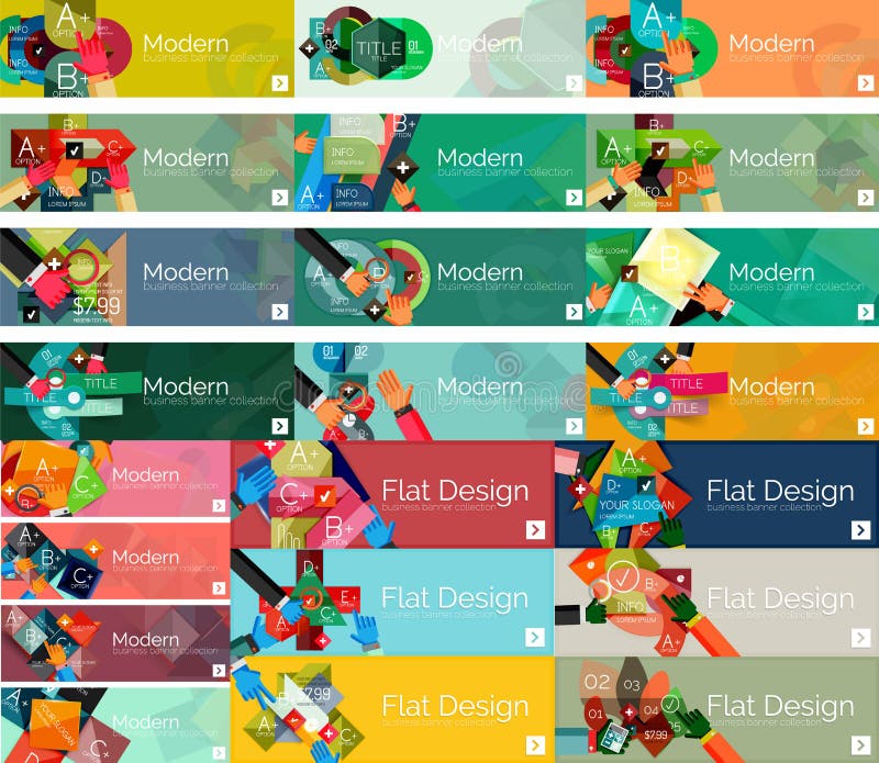 Headers, Flat Design Option Infographic Banners Stock Vector ...