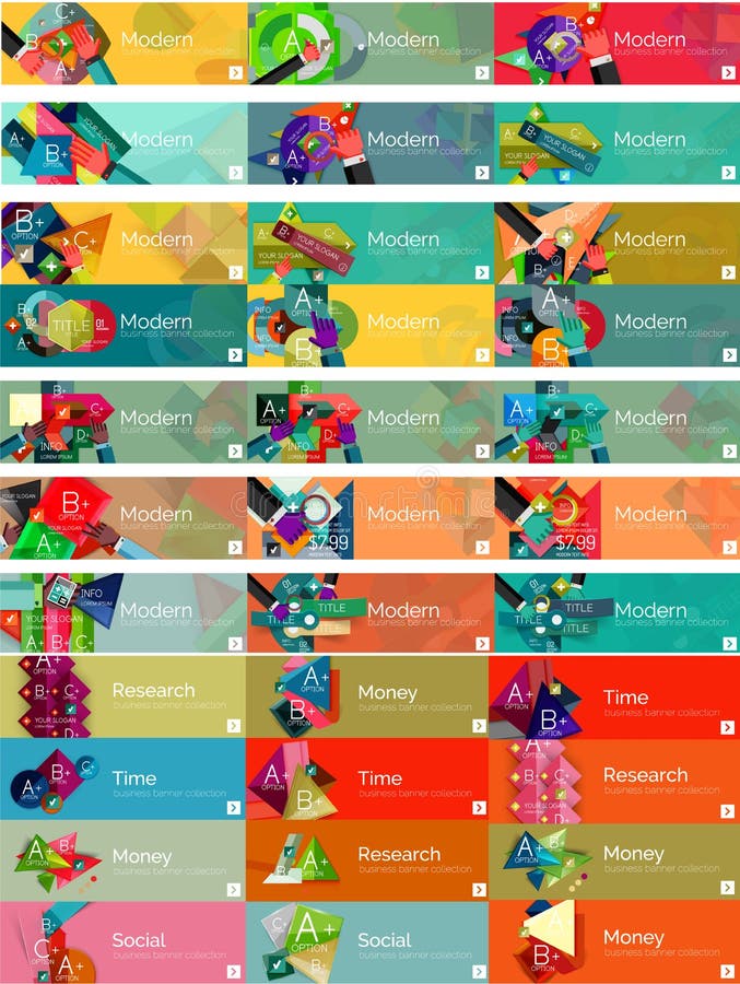 Headers, Flat Design Option Infographic Banners Stock Vector ...