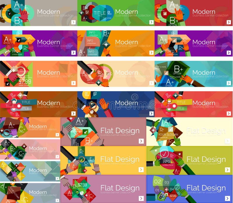 Headers, Flat Design Option Infographic Banners Stock Vector ...