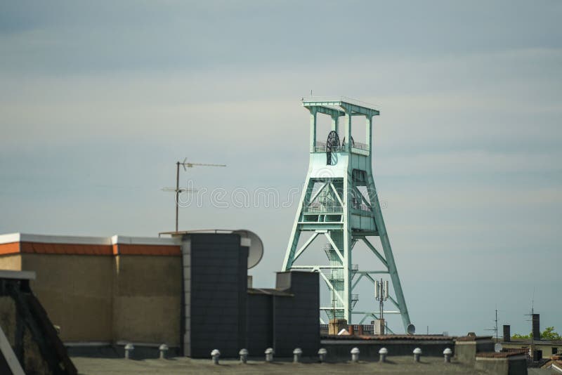Headframe Above the Underground Mine Shaft Stock Image - Image of ...
