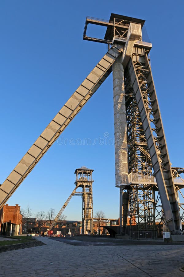 Headframe of C-mine in Belgium Stock Image - Image of headframe, frame ...