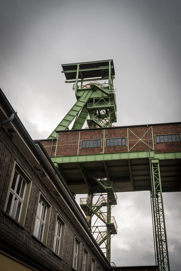 The Headframe of Mine Georg in Willroth, Germany Stock Image - Image of ...