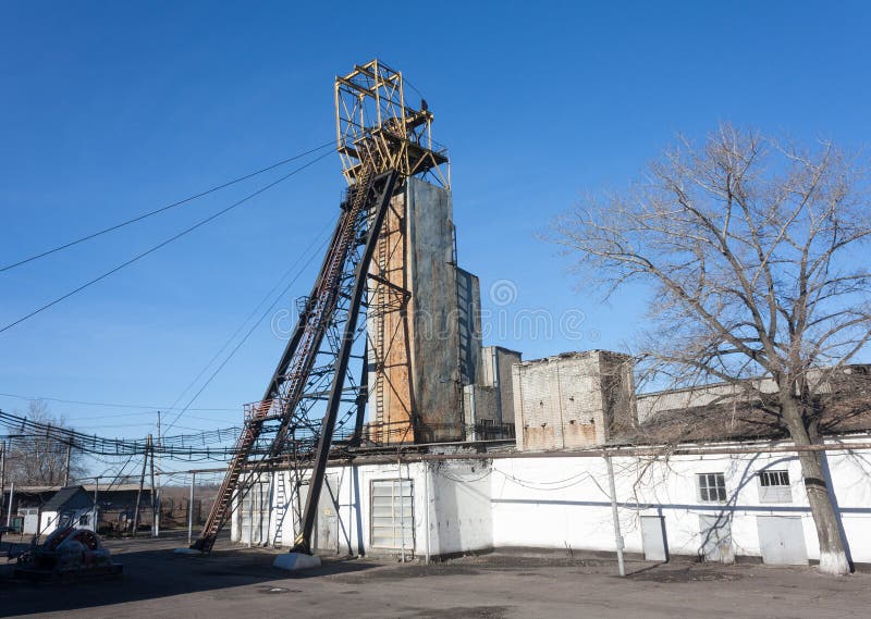 Mining mine headgear stock image. Image of elevator, steel - 13560101