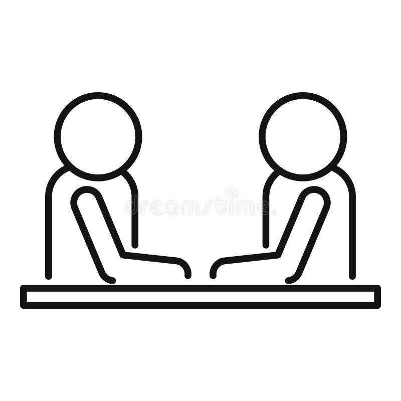 Headhunter Interview Icon, Outline Style Stock Vector - Illustration of ...