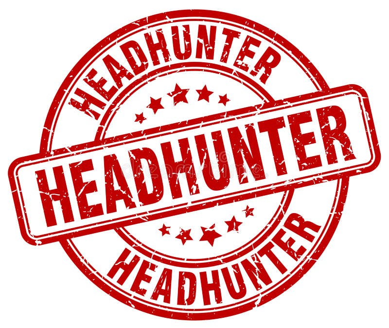 Headhunter Red Grunge Round Vintage Stamp Stock Vector - Illustration ...