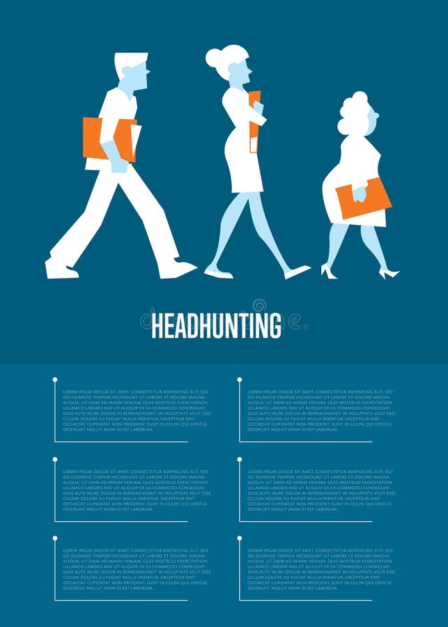 Headhunting Banner with Business People Stock Vector - Illustration of ...