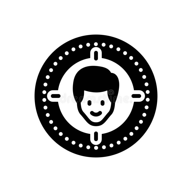 Black Solid Icon for Headhunting, User and Client Stock Illustration ...