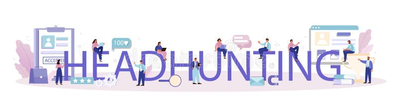 Headhunting Typographic Header. Idea of Business Recruitment Stock ...