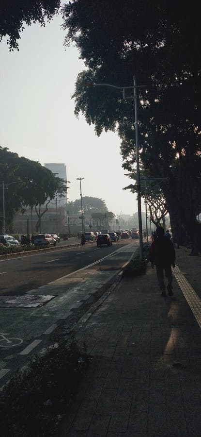Heading To the Office in the Morning in Downtown Jakarta Stock Image ...