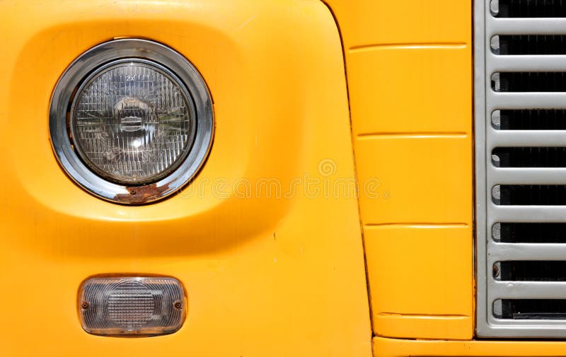 Headlamp of school bus stock image. Image of chrome, lamp - 24855045