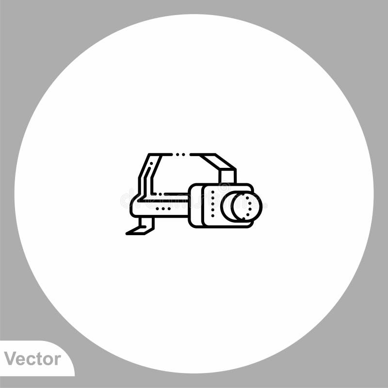 Headlamp Vector Icon.Outline,line Vector Icon Isolated on White ...