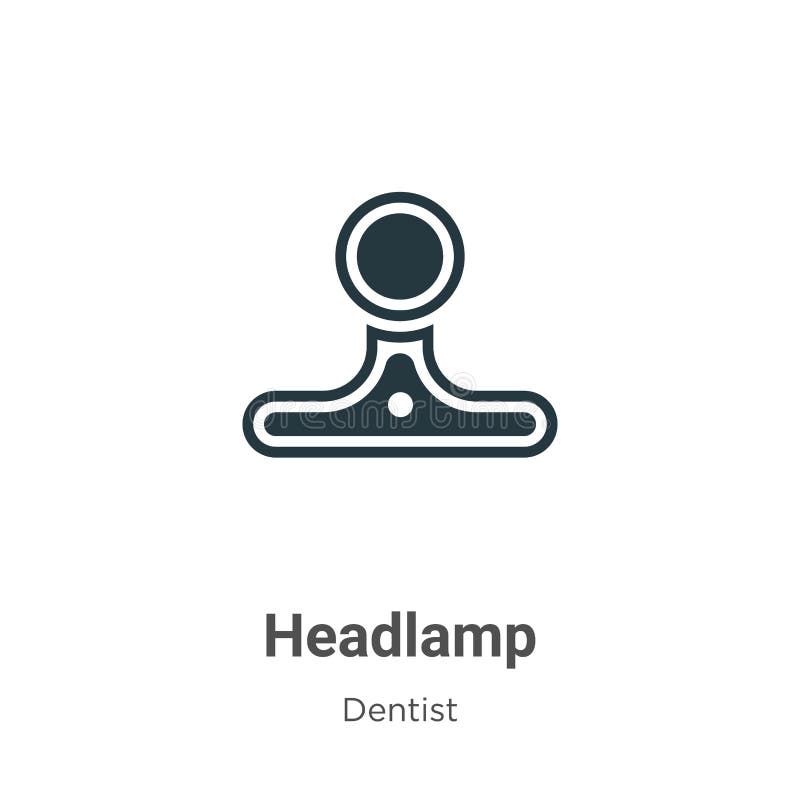Headlamp Vector Icon on White Background. Flat Vector Headlamp Icon ...