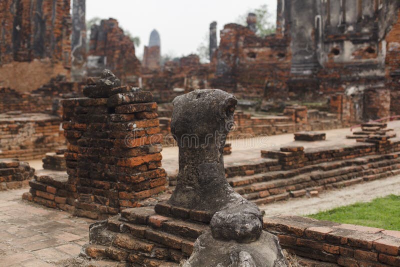 Headless Human Statue between Ruins of Buddhist Temple Stock Photo ...