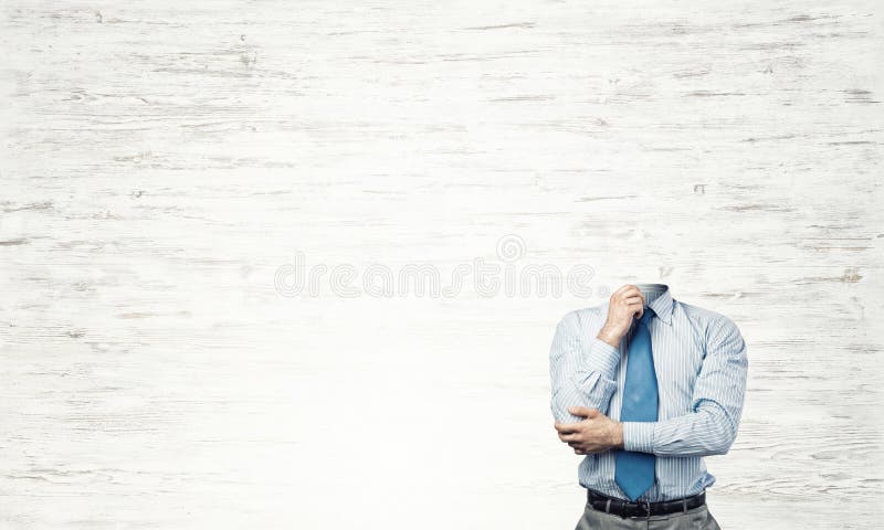 Headless Pensive Businessman Stock Image - Image of light, question ...
