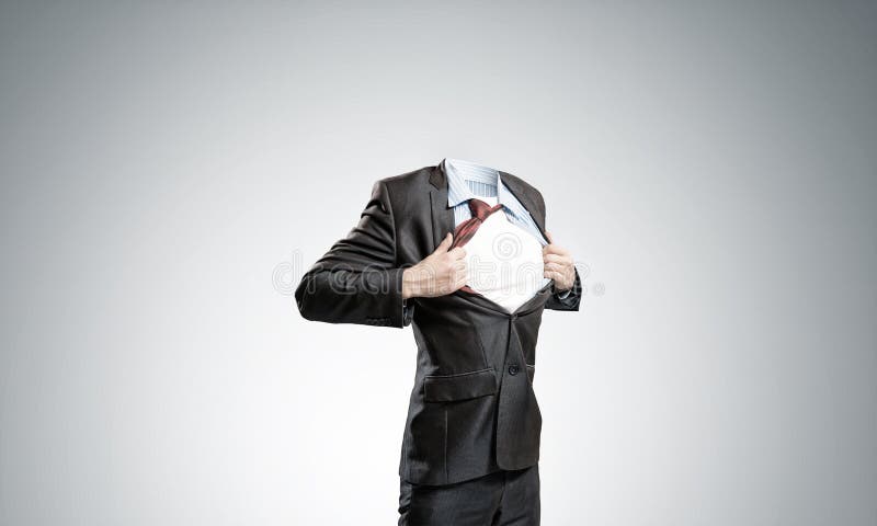 Headless super businessman stock image. Image of hero - 79006969