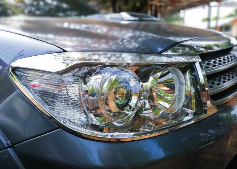 The Headlight of Automobile SUV Stock Image - Image of front, lamp ...