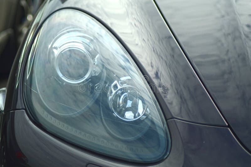 Headlight Car Premium. Light Stock Image - Image of movement ...