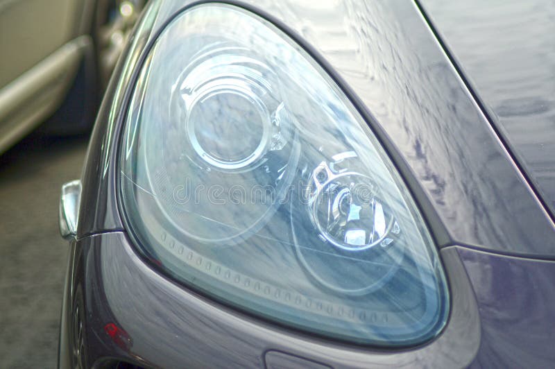Headlight Car Premium. Reflection Stock Photo - Image of headlight ...