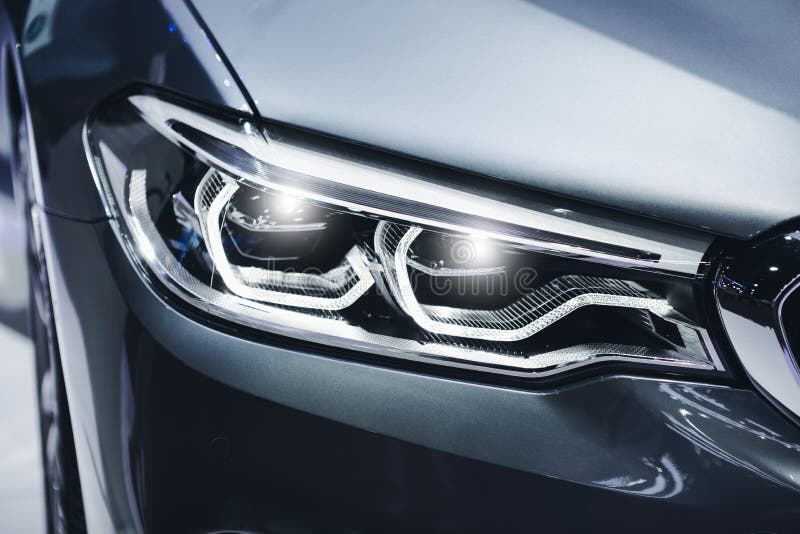 Headlight Car Projector/LED of a Modern Luxury Technology Stock Image ...