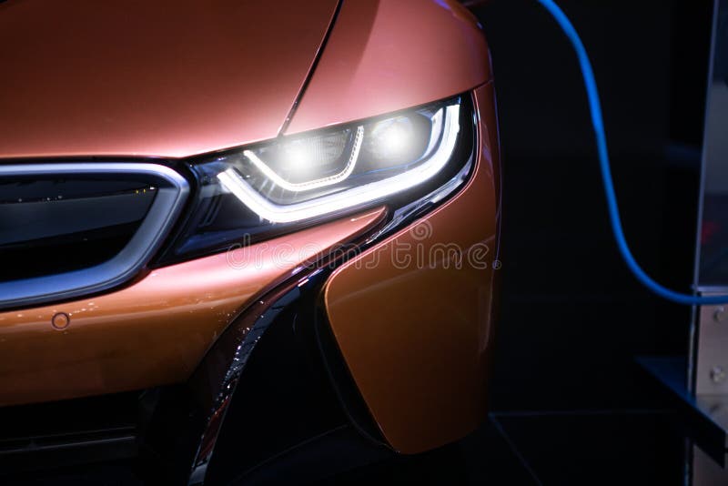 Headlight Car Projector/LED of a Modern Luxury Technology Stock Photo ...