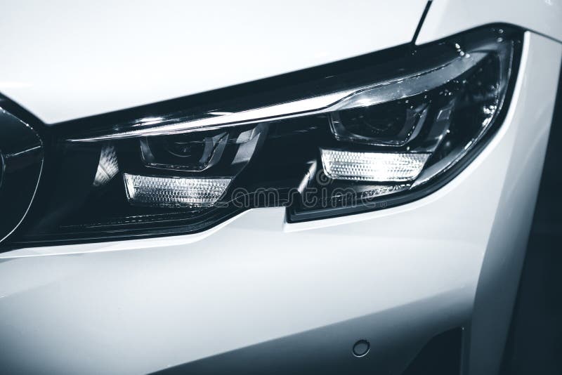 Headlight Car Projector/LED of a Modern Luxury Technology Stock Image ...