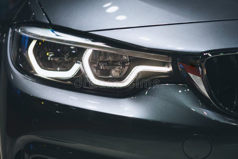 Headlight Car Projector/LED of a Modern Luxury Technology Stock Image ...