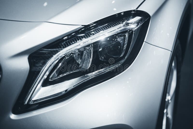Headlight Car Projector/LED of a Modern Luxury Technology Stock Image ...