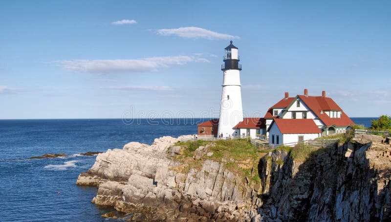 Headlight on the Cliffs stock photo. Image of maine, light - 36643256