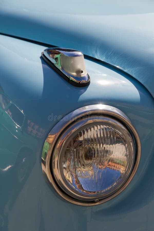 Headlight and Flashing Signal of Classic Car Stock Photo - Image of ...