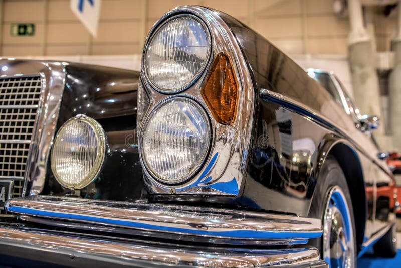 Headlight Lamp of Retro Classic Car Vintage Style Stock Photo - Image ...