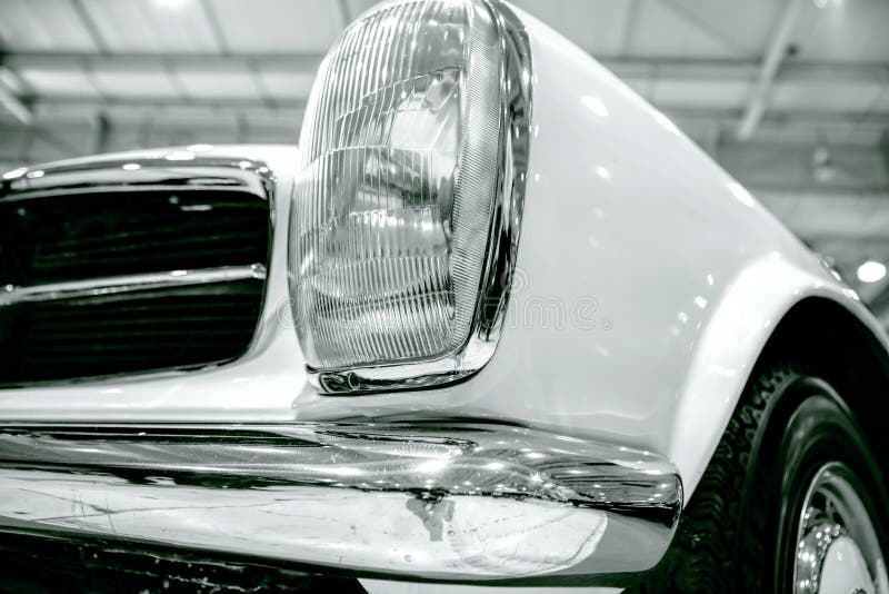 Headlight Lamp of Retro Classic Car Vintage Style Stock Photo - Image ...