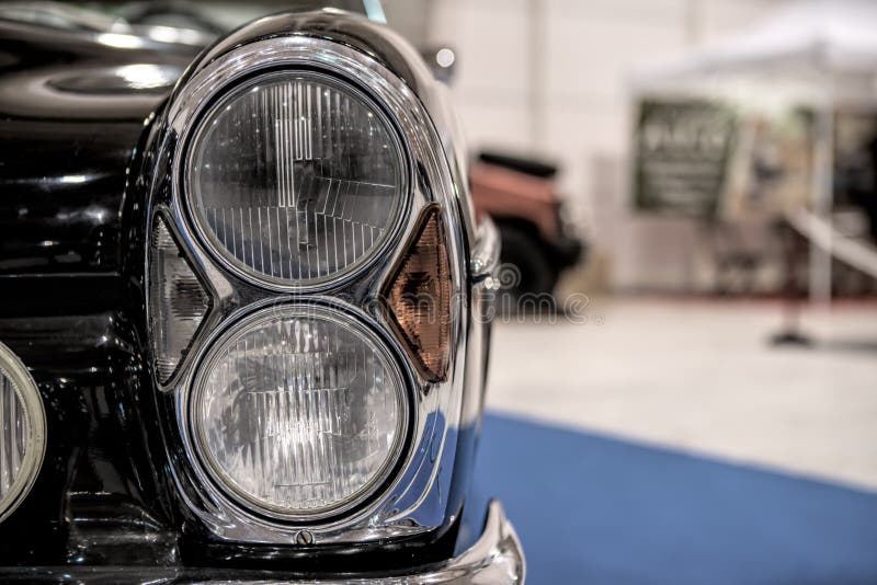 Headlight Lamp of Retro Classic Car Vintage Style Stock Photo - Image ...