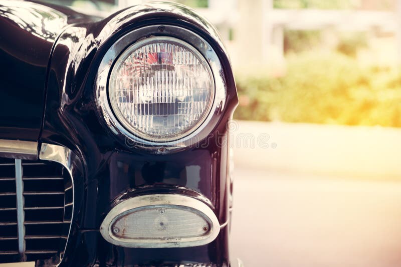 Headlight Lamp of Retro Classic Car Vintage Style Stock Image - Image ...