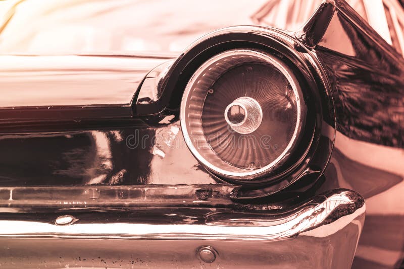 Headlight Lamp of Retro Classic Car Vintage Style Stock Image - Image ...