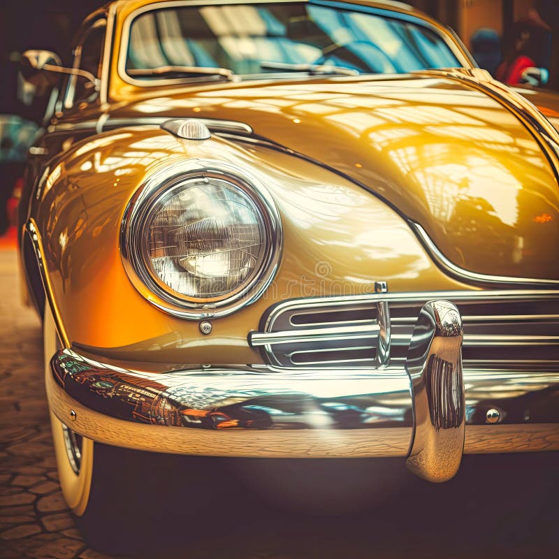 Headlight Lamp Vintage Car - Vintage Filter Effect Stock Image - Image ...