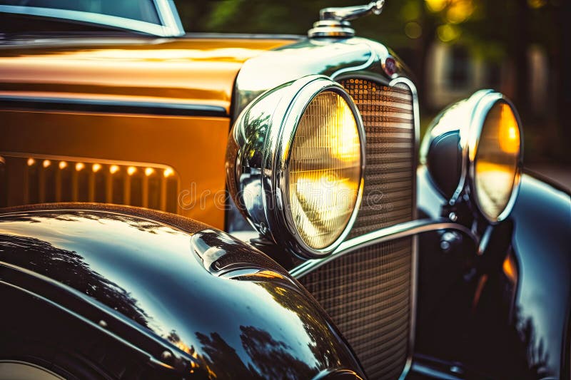 Headlight Lamp Vintage Car - Vintage Filter Effect Stock Image - Image ...