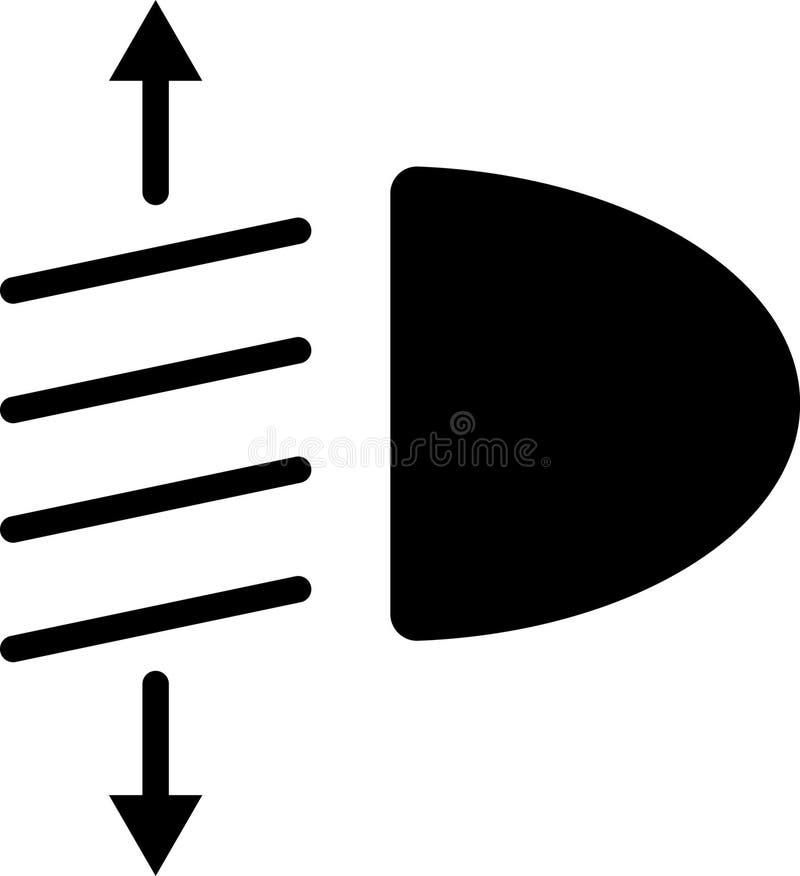 Headlight, Light Indicator Dashboard Icon. Vector High Beam. Car Light ...
