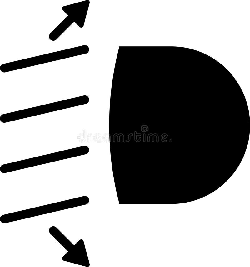 Headlight, Light Indicator Dashboard Icon. Vector High Beam. Car Light ...