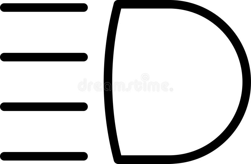 Headlight, Light Indicator Dashboard Icon. Vector High Beam. Car Light ...