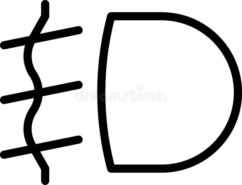 Headlight, Light Indicator Dashboard Icon. Vector High Beam. Car Light ...