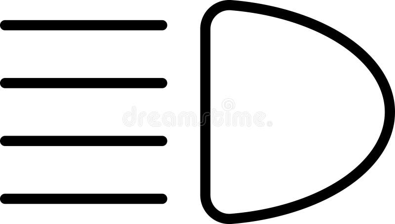 Headlight, Light Indicator Dashboard Icon. Vector High Beam. Car Light ...