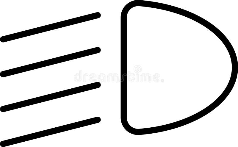 Headlight, Light Indicator Dashboard Icon. Vector High Beam. Car Light ...