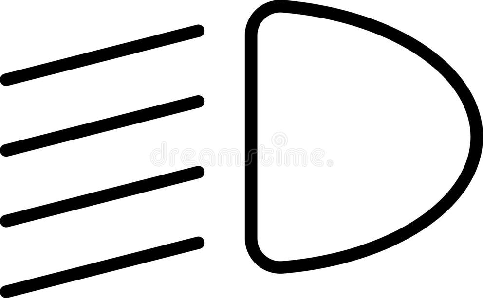 Headlight, Light Indicator Dashboard Icon. Vector High Beam. Car Light ...