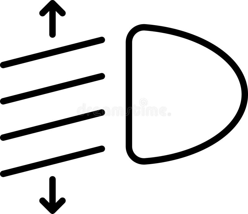 Headlight, Light Indicator Dashboard Icon. Vector High Beam. Car Light ...